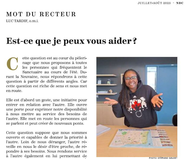 Est-ce que je peux vous aider? - Article du Père Tardif, o.m.i ...